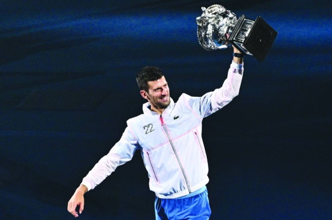 Djokovic lands 10th Australian Open title, 22nd Grand Slam - Gulf Times