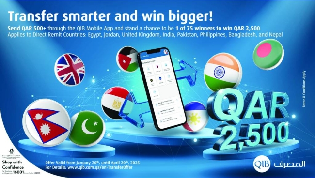 QIB launches new transfer offer rewarding customers - Gulf Times