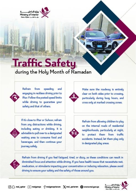 Traffic Safety during the Blessed Month of Ramadan - Gulf Times