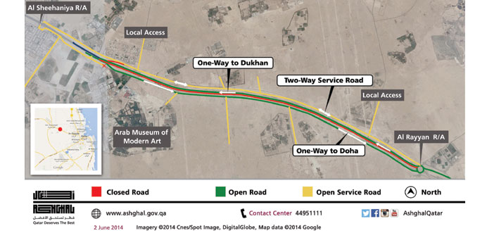 Ashghal opens new part of Dukhan Highway Central - Gulf Times