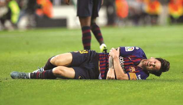 Barca win tarnished as Messi breaks right arm - Gulf Times
