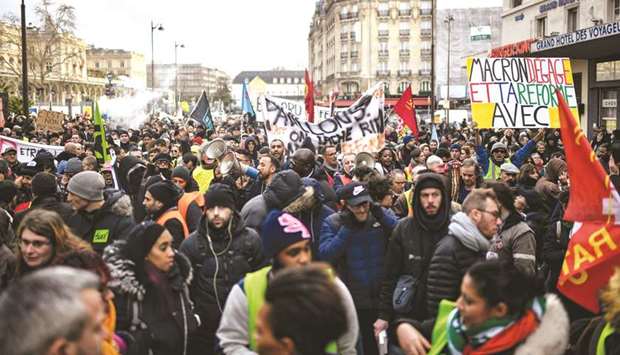 French transport strike enters record 22nd day - Gulf Times