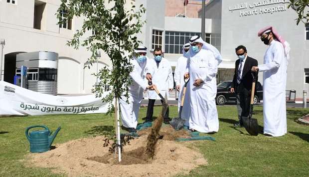 Tree planting at Heart Hospital - Gulf Times