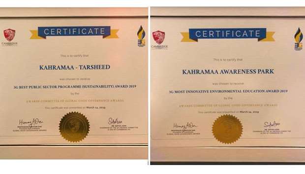 Tarsheed programme wins two prestigious international awards - Gulf Times