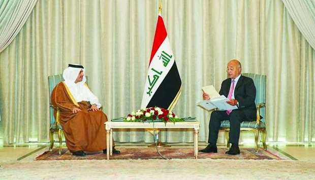 FM hands over Amir's message to Iraq president - Gulf Times
