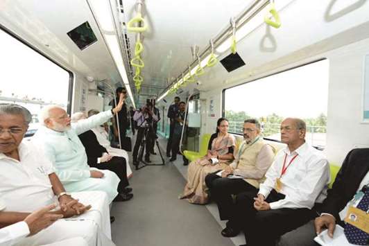 Modi flags off Kerala’s first metro rail in Kochi - Gulf Times