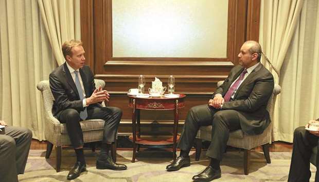 Sheikh Ahmed meets WEF president - Gulf Times