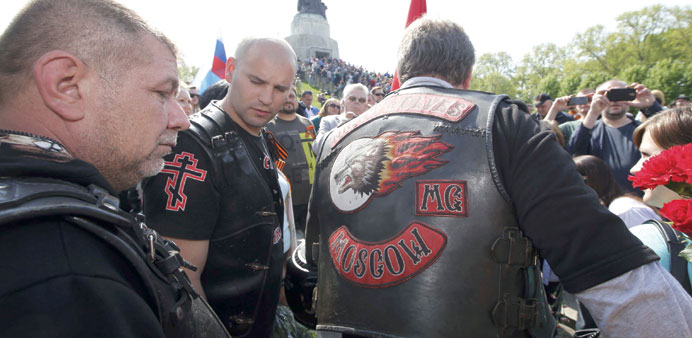 Biker gang lays flowers at Berlin memorial - Gulf Times