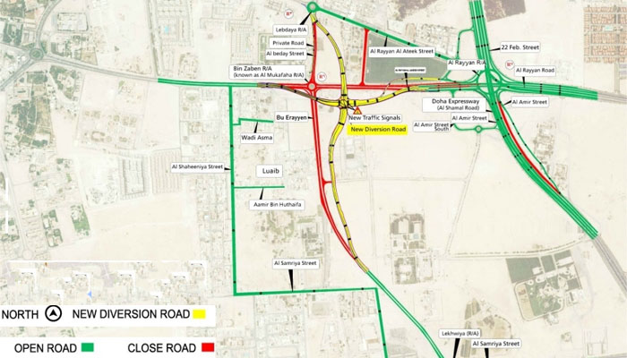 Traffic on Al Mukafaha Roundabout gets diverted - Gulf Times